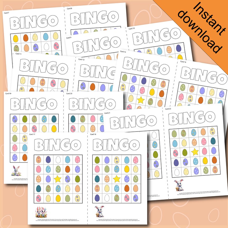 PRINTABLE EASTER BINGO Cards With Call Board, Party Games for Children ...