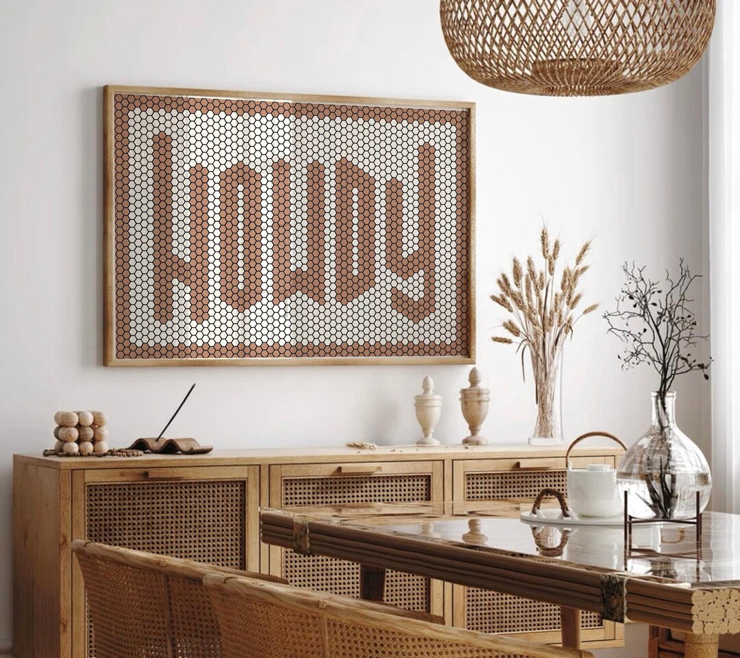 Brown Howdy Typography Print , Howdy Tile Mosaic Poster , Western ...