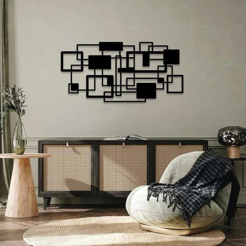 Geometric Metal Wall Art - Etsy