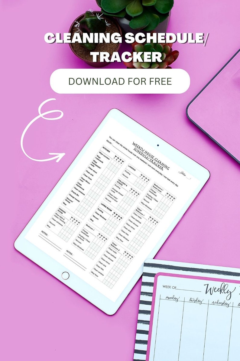 House Cleaning Schedule/ Tracker /checklist - Etsy