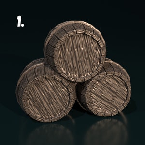 Barrels, Dnd Miniature Terrain, Dungeons and Dragons, D&D, Pathfinder ...