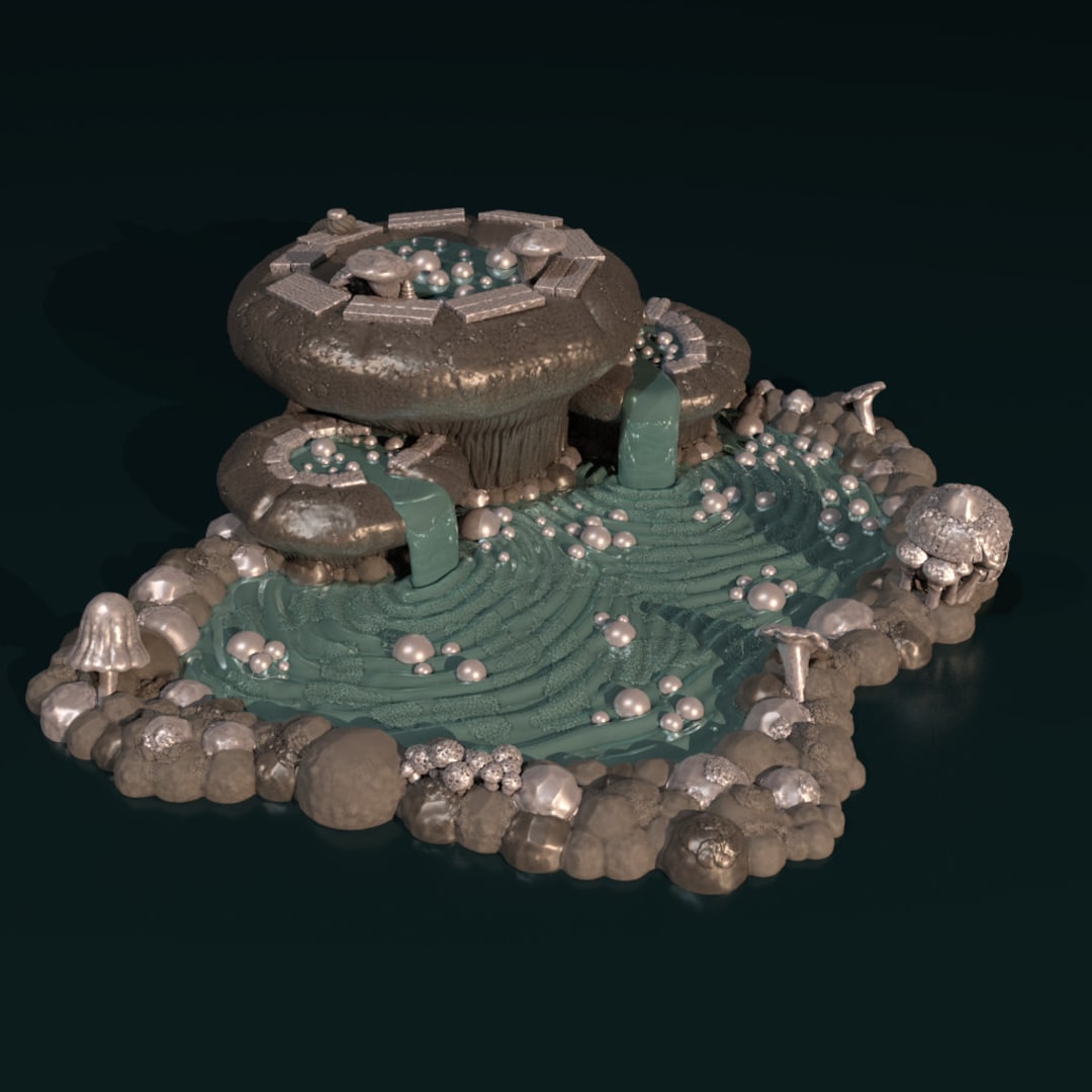 Hot Spring Tabletop Scatter Terrain, Fantasy Feywild Bath Terrain, DND ...