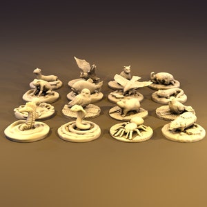 16 Friendly Familiars - Animal Set, Dnd Miniatures, Dungeons and ...