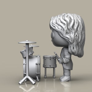 3D Model Female Drummer Pop Style / 3D Personalised Figures / 3D ...