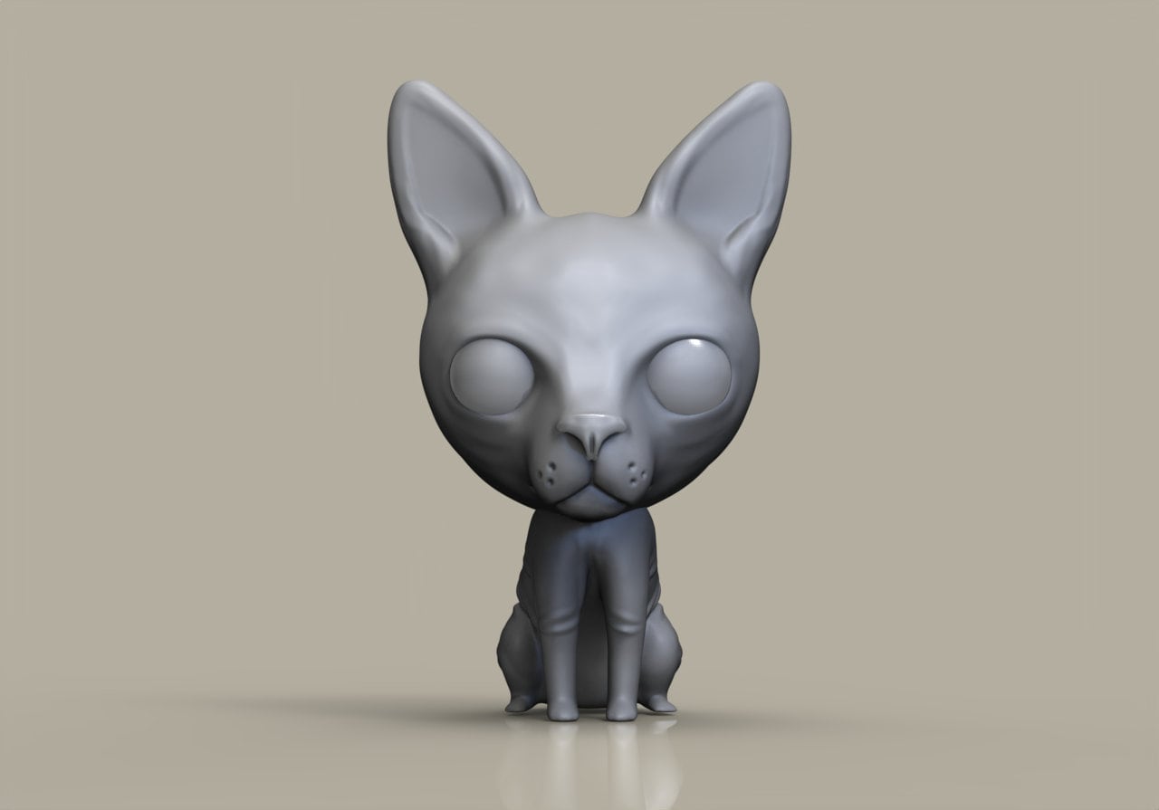 3D Model Funko Cat / Funko POP Sphynx Cat / Custom Cat Model for 3D ...