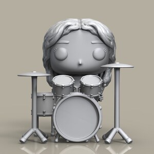 3D Model Female Drummer Pop Style / 3D Personalised Figures / 3D ...