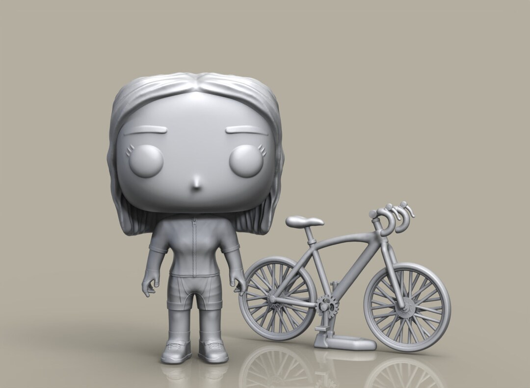 3D Model Female Bicyclist Pop Style / 3D Personalised Figures / 3D ...