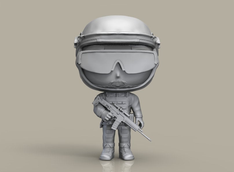 3D Model Female Military Pop Style / 3D Personalised Figures / 3D ...
