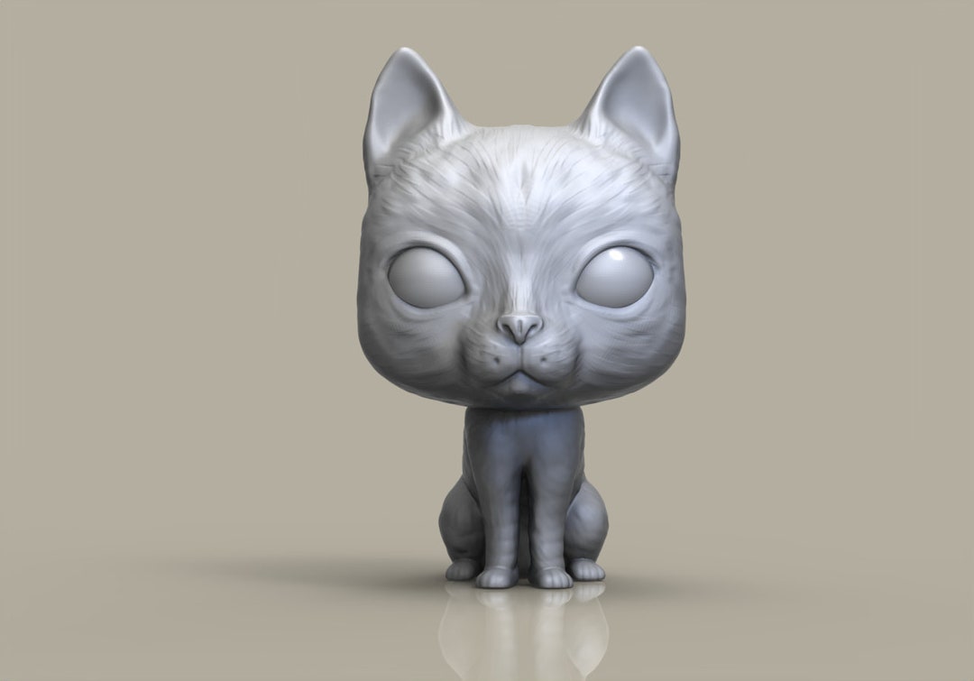 3D Model Funko Cat / Funko POP Domestic Cat / Custom Cat Model for 3D ...