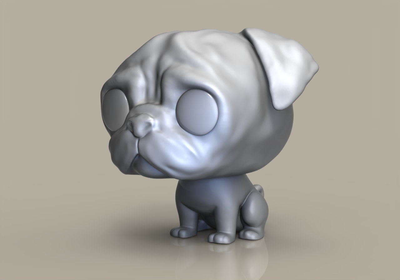 3D Model Funko Pet / Funko POP Pug / Custom Dog Model for 3D Printing ...