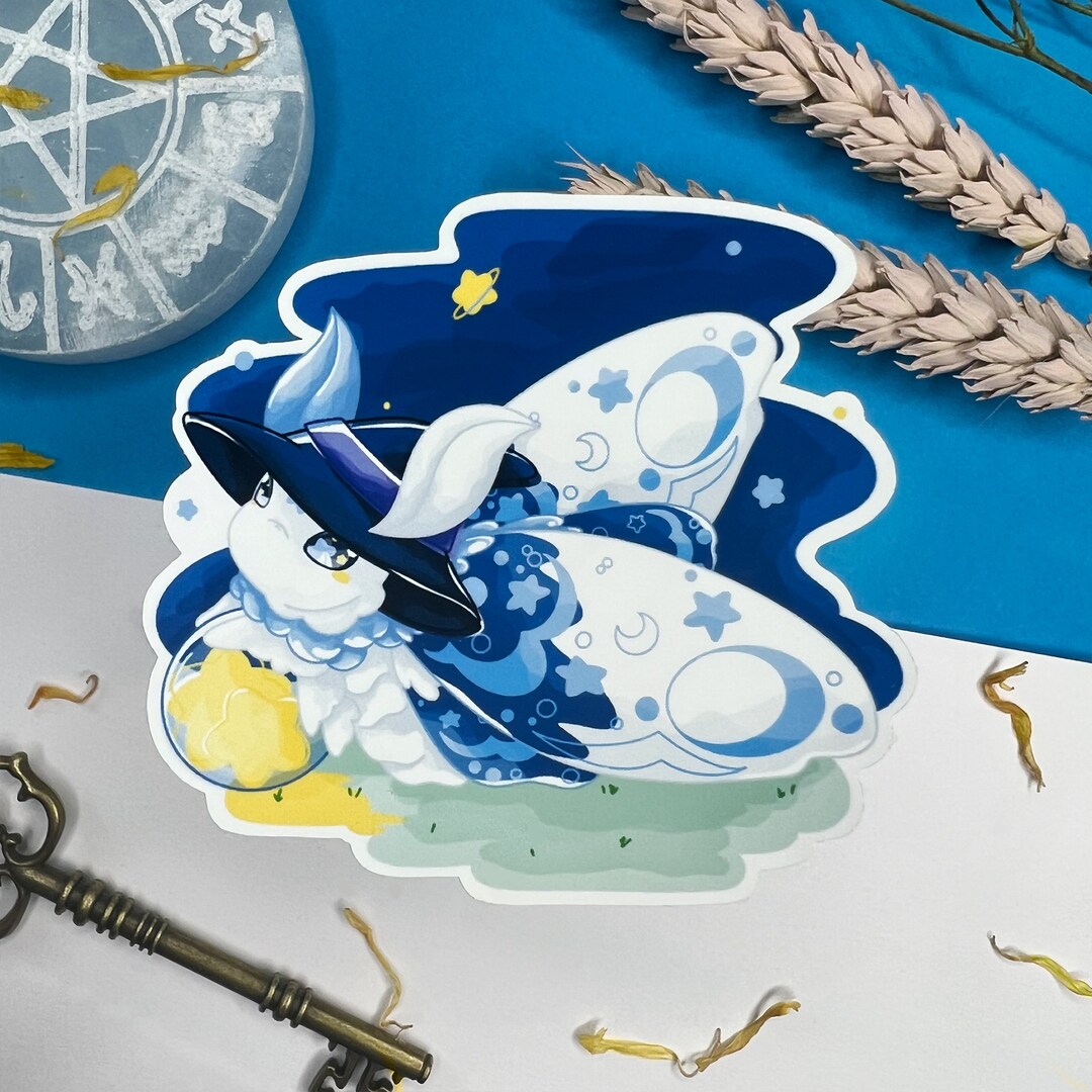 Witch Moth Star Vinyl Sticker | Moon and Star, Night Sky, Sticker, Die ...