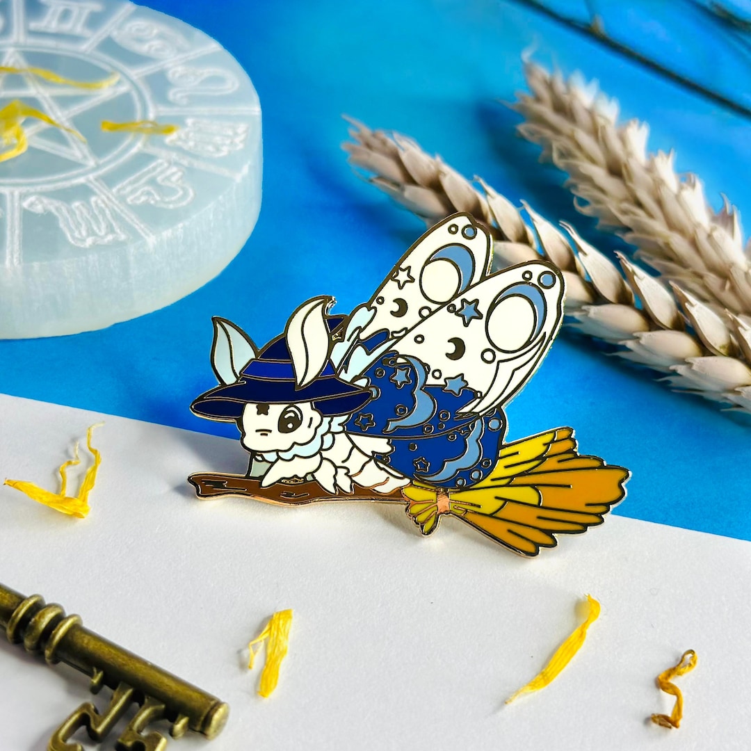 Witch Moth Hard Enamel Pin | Star and Moon, Hard Enamel Pin, Moth Pins ...