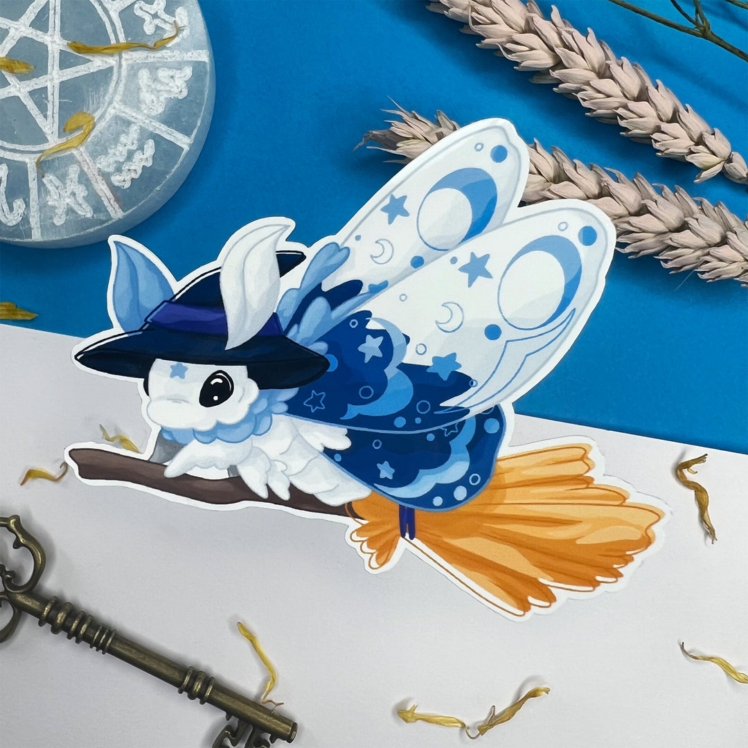 Witch Moth Vinyl Sticker | Sticker, Die Cut, Witchy, Witch, Wicca ...