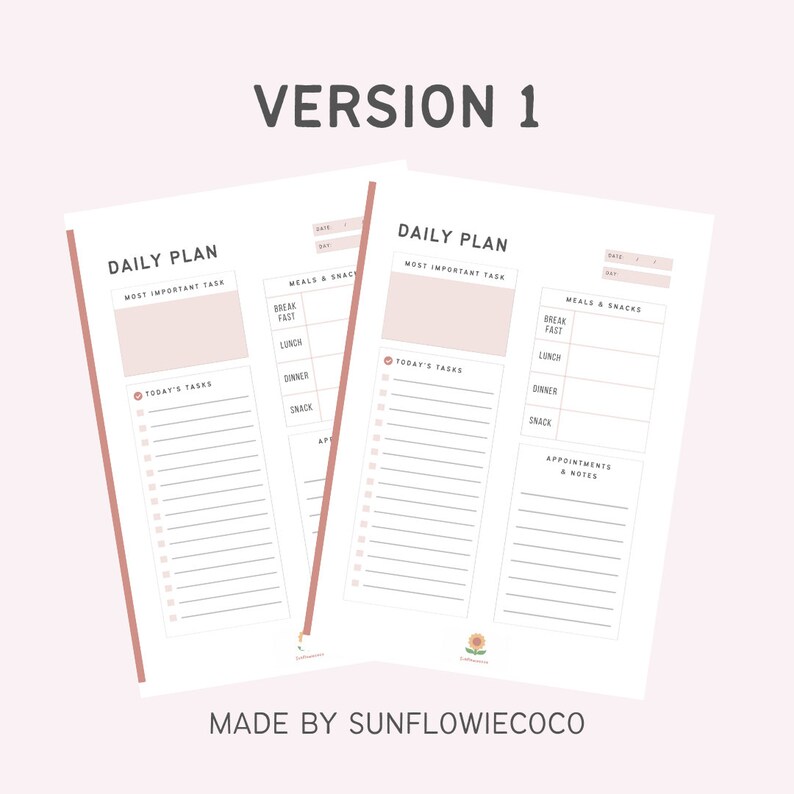 Daily Planner Printable, Daily to Do List, Everyday Schedule for Work ...
