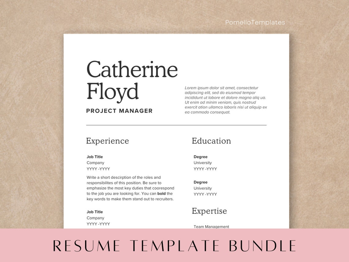 Resume Template Canva, Professional Resume Template, CV Professional ...