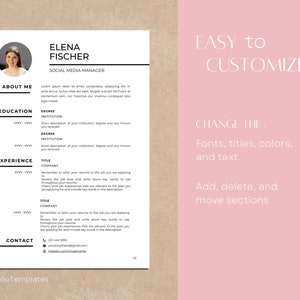 1 and 2 Page Resume With Photo, CV Template Canva, Professional Resume ...