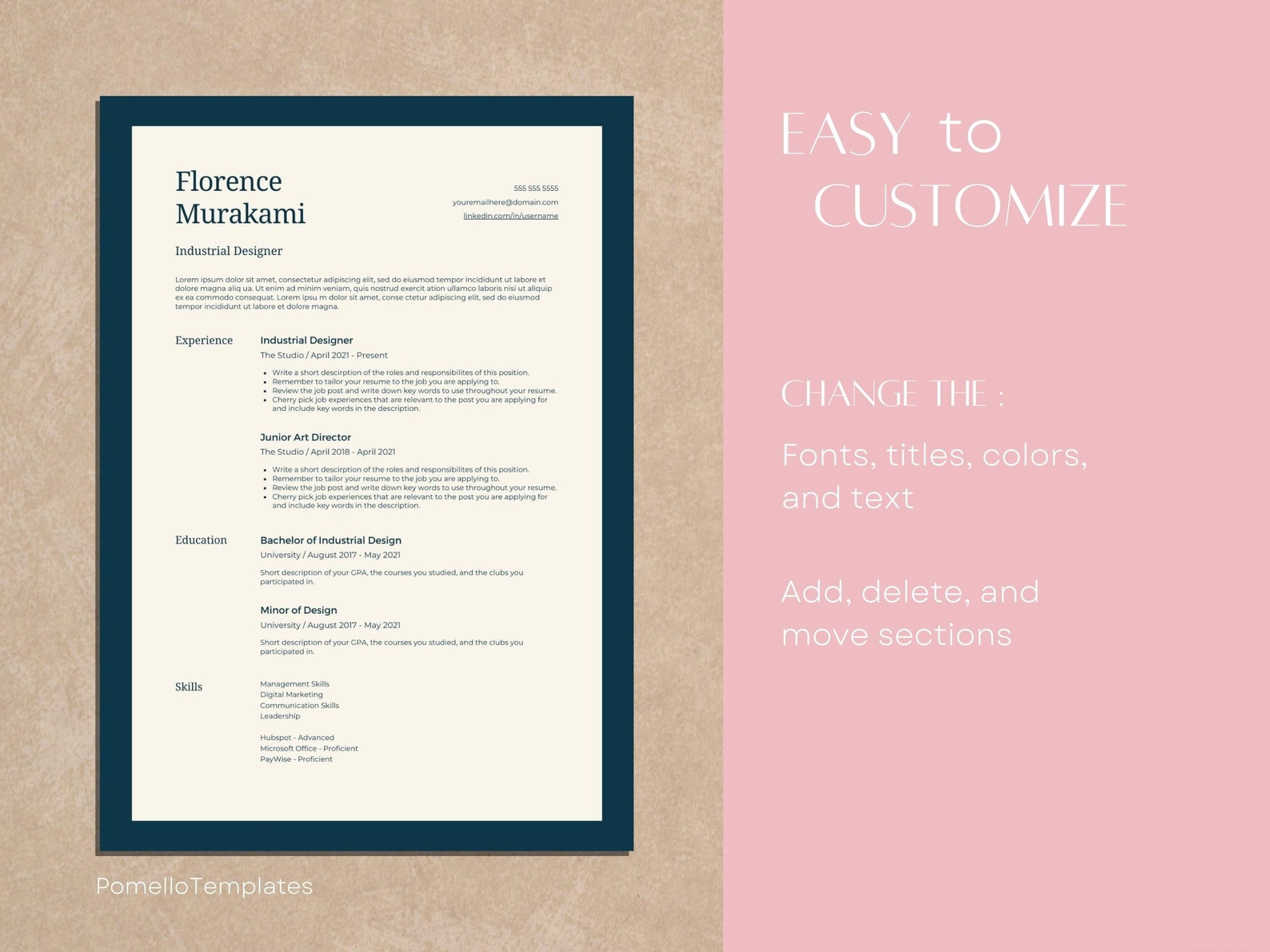 Resume Template Canva Professional Resume Template CV - Etsy