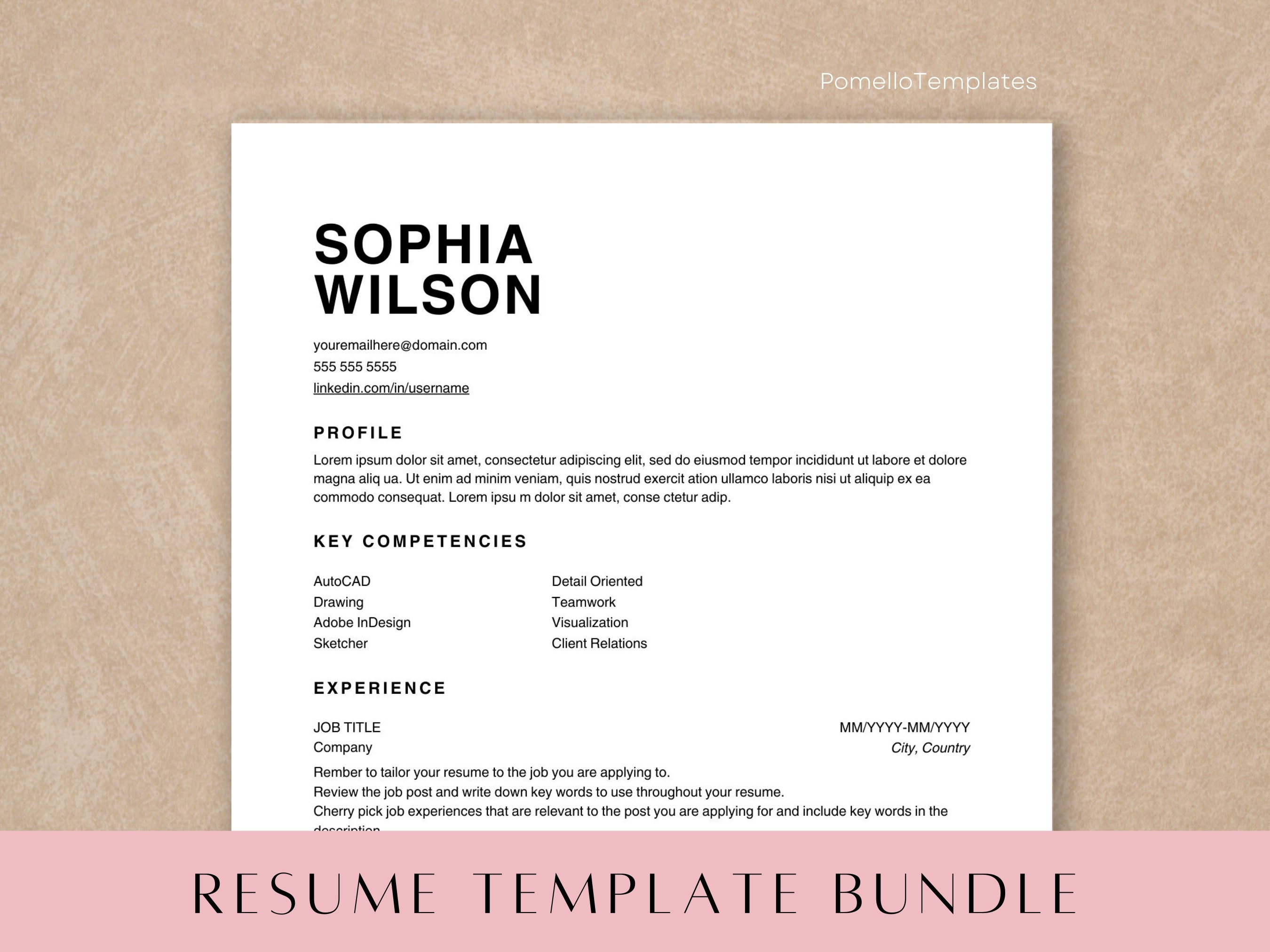 1 Page Resume Template Professional Resume Template Canva - Etsy