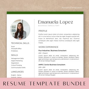 Resume Template With Photo Professional Resume Template - Etsy