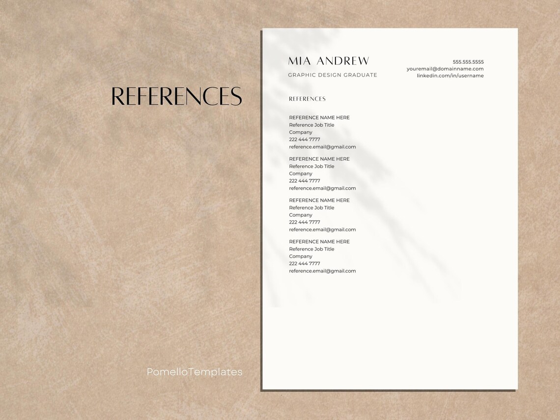 2 and 1 Page Resume CV Template Canva Professional Resume - Etsy