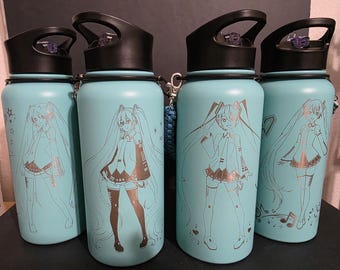 32 Oz Laser Engraved Insulated Water Bottle Vocaloid Anime - Etsy