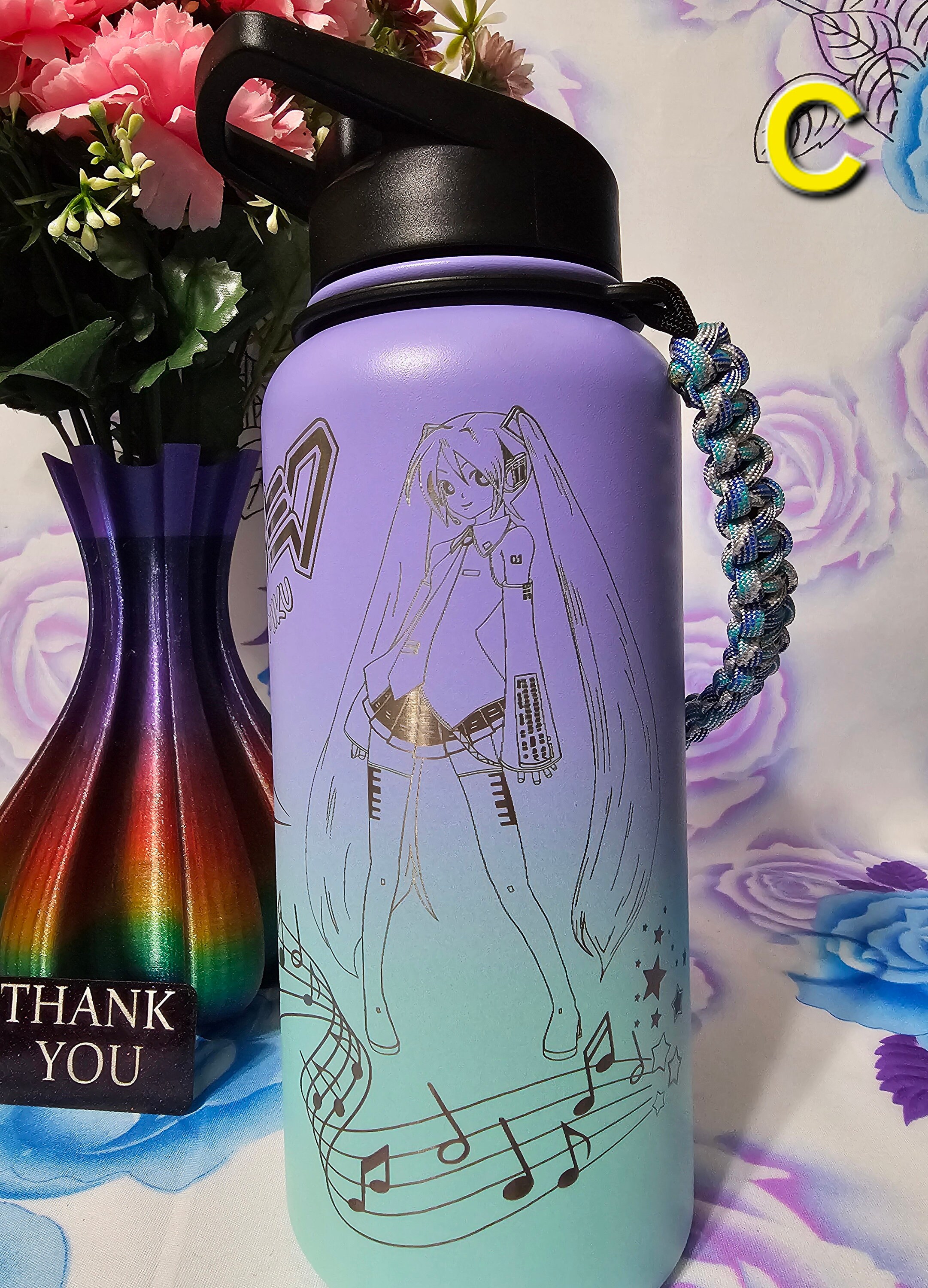 32oz Laser Engraved Insulated Water Bottle Vocaloid Anime - Etsy