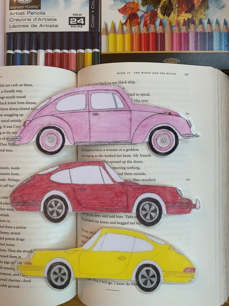 VW Bug Bookmark - Car Bookmark, Cute Bookmark, Kids Bookmark, Hand Made ...
