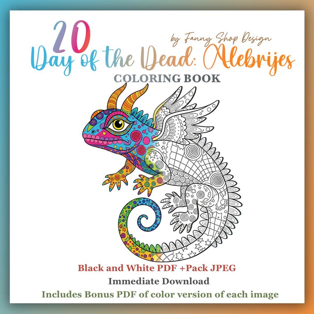 Alebrije Coloring Book for Adults | Mexican Folk Art Coloring Pages ...