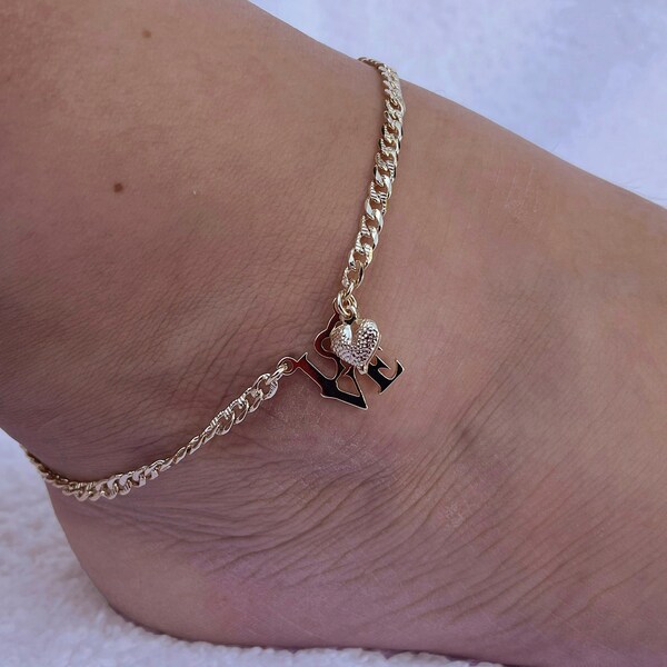 Heart Anklet - Etsy