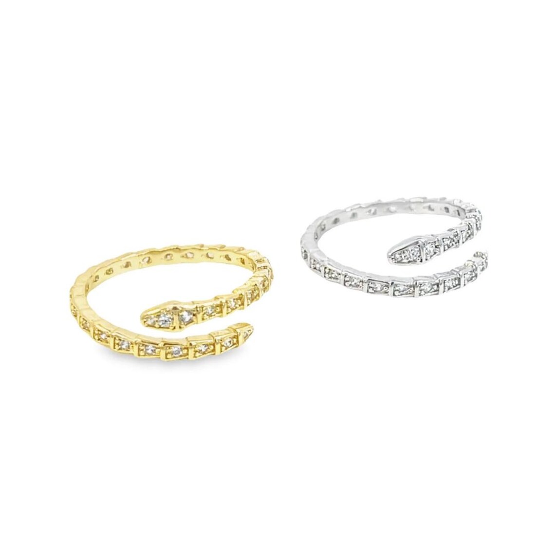 Thin Wrap Around Snake Ring With Cubic Zirconia in 18K Gold Filled ...