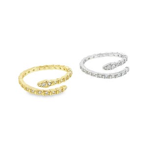 Thin Wrap Around Snake Ring With Cubic Zirconia in 18K Gold Filled – Elegant & Dazzling ...