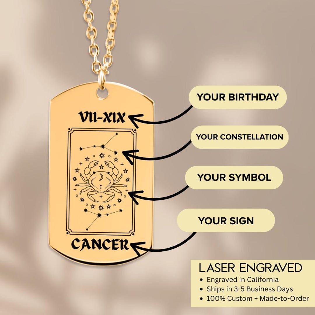 Cancer Zodiac Tarot Jewelry, June Birthday July Star Sign Horoscope ...