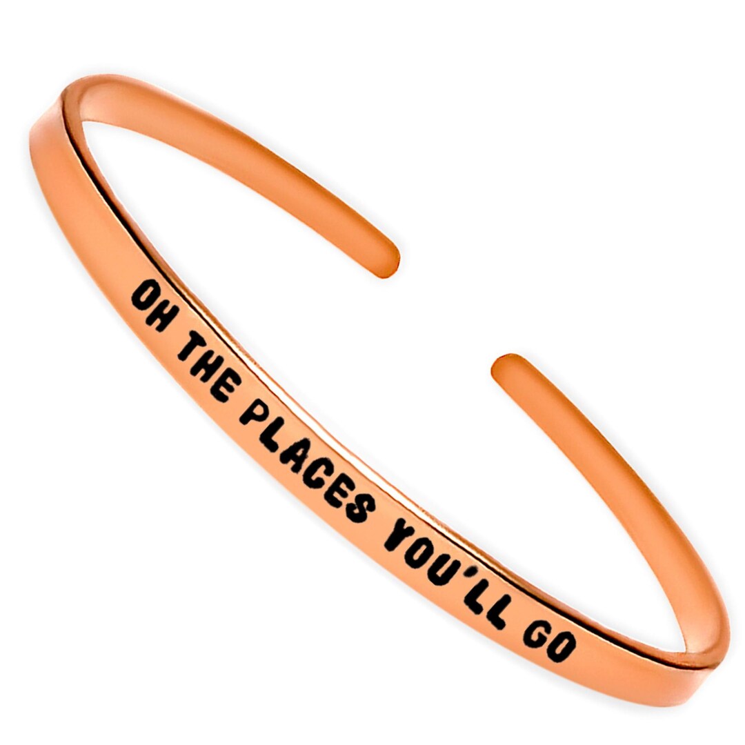 Oh the Places You’ll Go Cuff Bracelet, Inspirational Jewelry ...