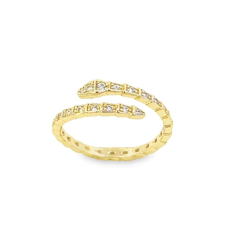 Thin Wrap Around Snake Ring With Cubic Zirconia in 18K Gold Filled ...