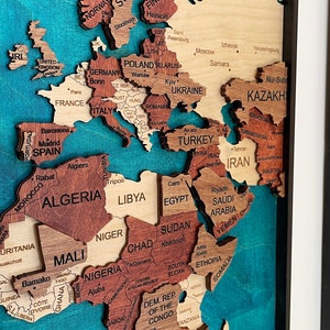 3 Frames World Map Wall Décor | Framed Wall Hanging for Office, Home ...