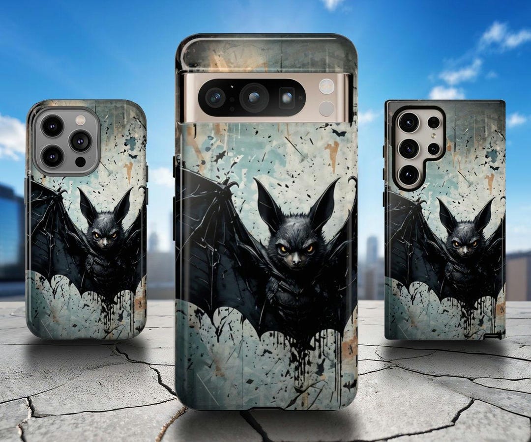Gothic Bat Phone Case: Grunge Horror Style Cover for iPhone 17 Air 16 ...