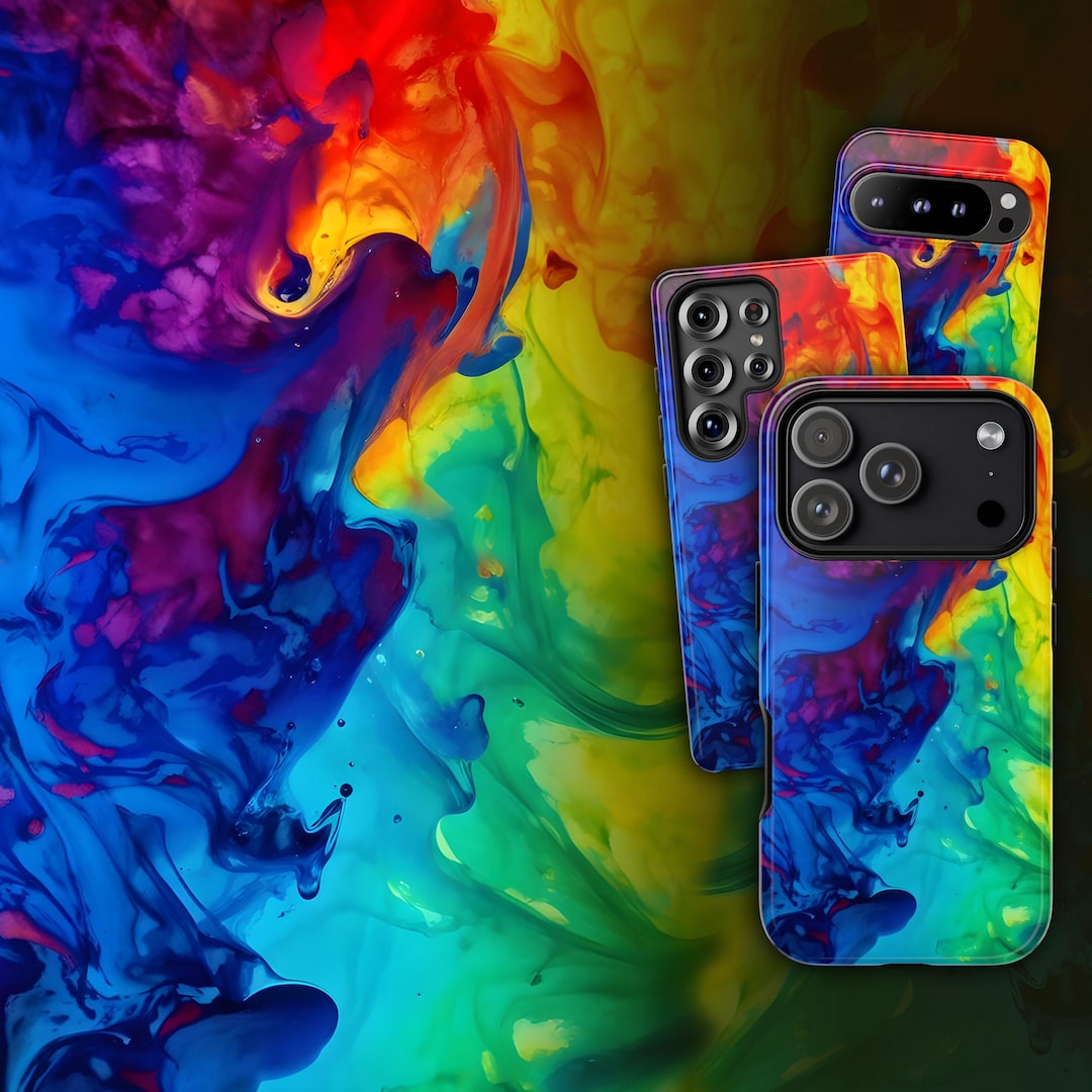 Rainbow Liquid Phone Case - Colorful Abstract Art Cover for iPhone 17 ...