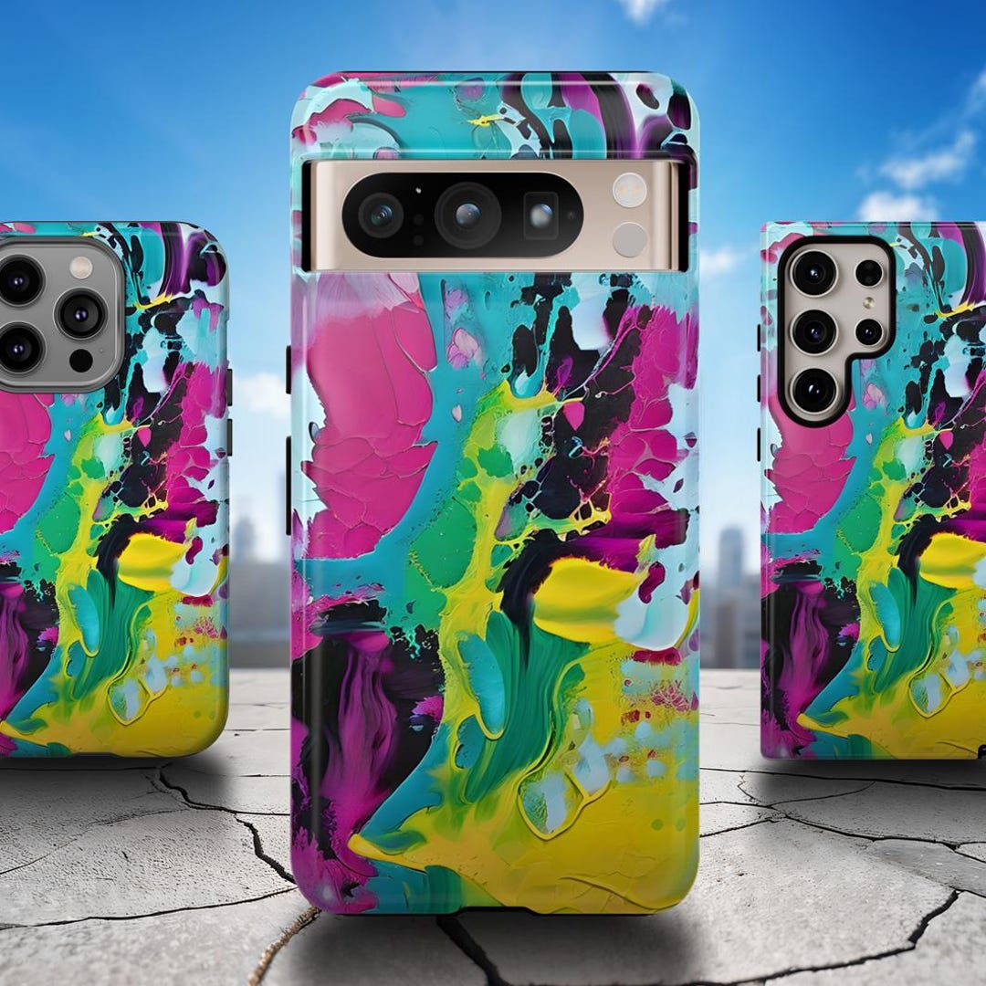 Abstract Art Phone Case – Colourful Paint Design for iPhone 17 Air 16 ...