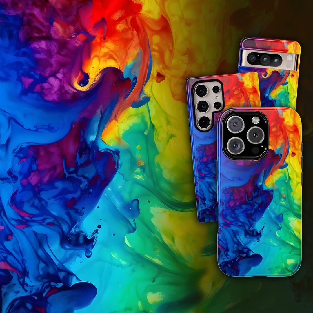 Rainbow Phone Case, Liquid iPhone 16 Pro Case, Rainbow Pixel 9 Pro Case ...