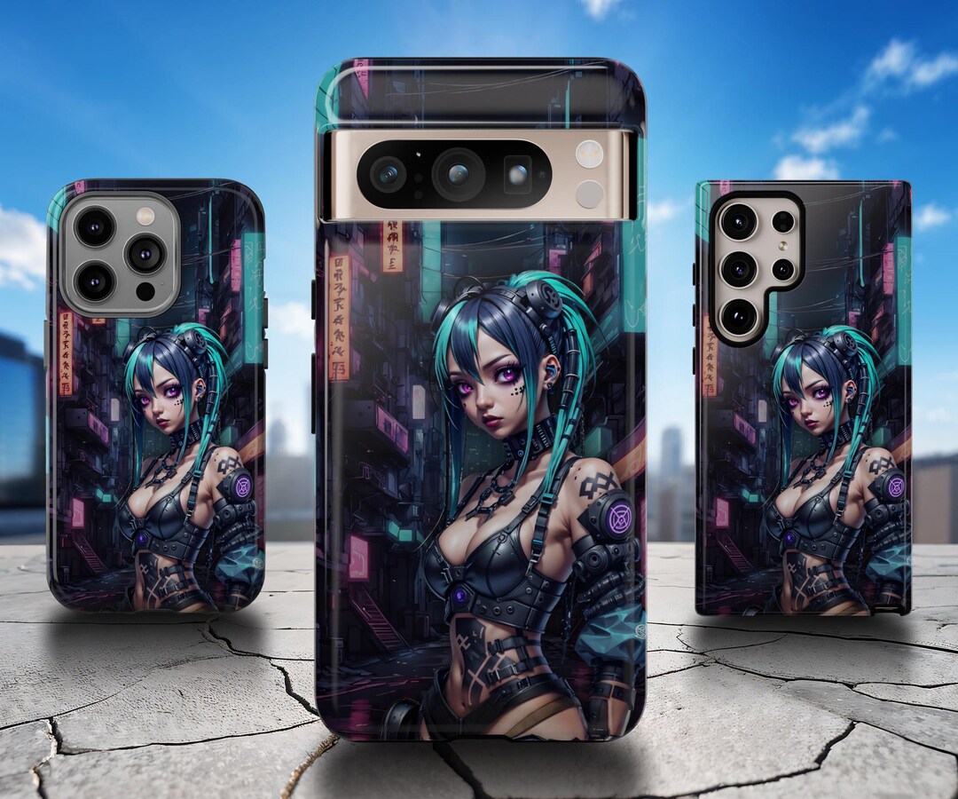 Cybergoth Cyberpunk Phone Case, Anime iPhone Case, Gift for Her Pixel 8 ...