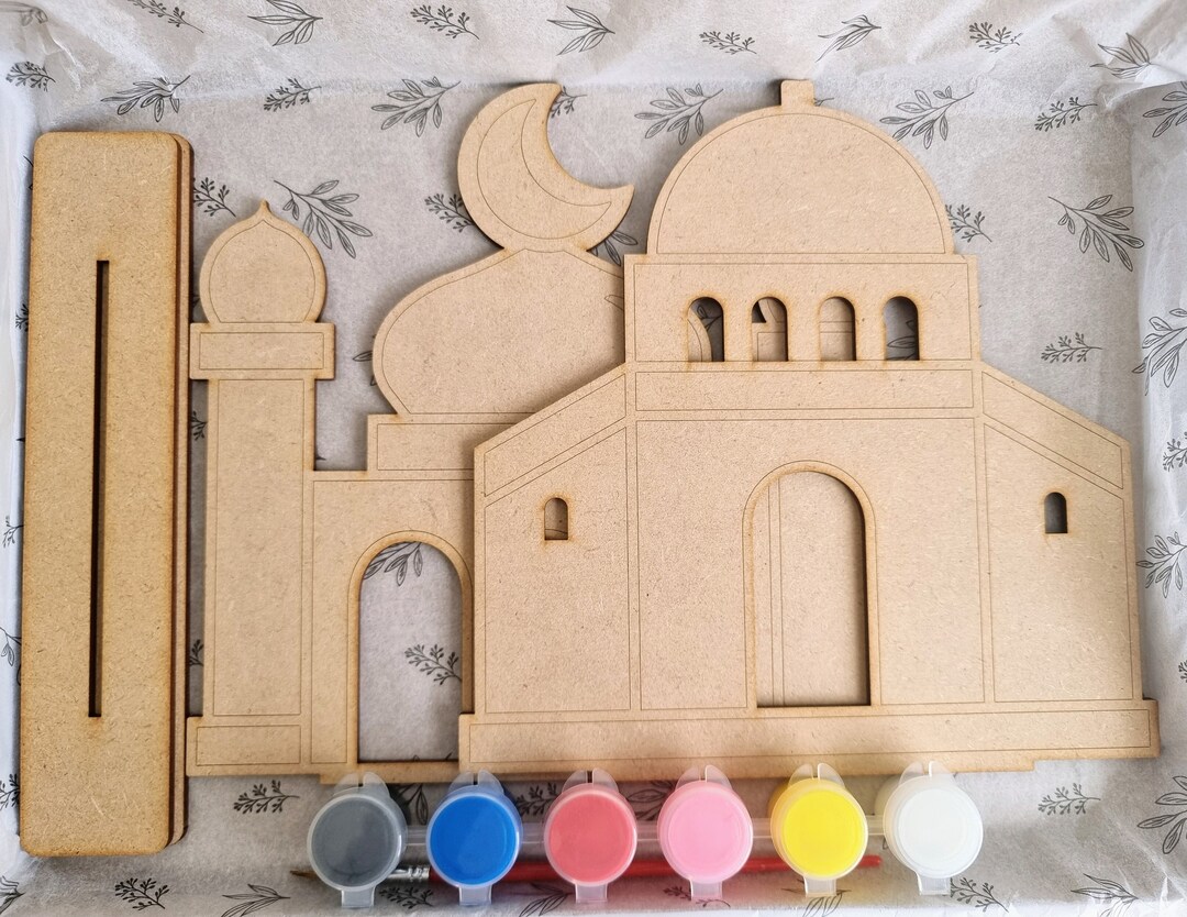 Pack of Two Pop up Mosques. Comes With Paints and a Brush. - Etsy UK