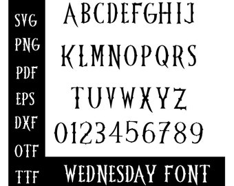 Wednesday Font Svg - Etsy UK