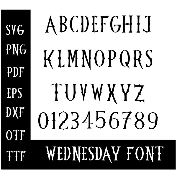 Wednesday Addams Alphabet - Etsy