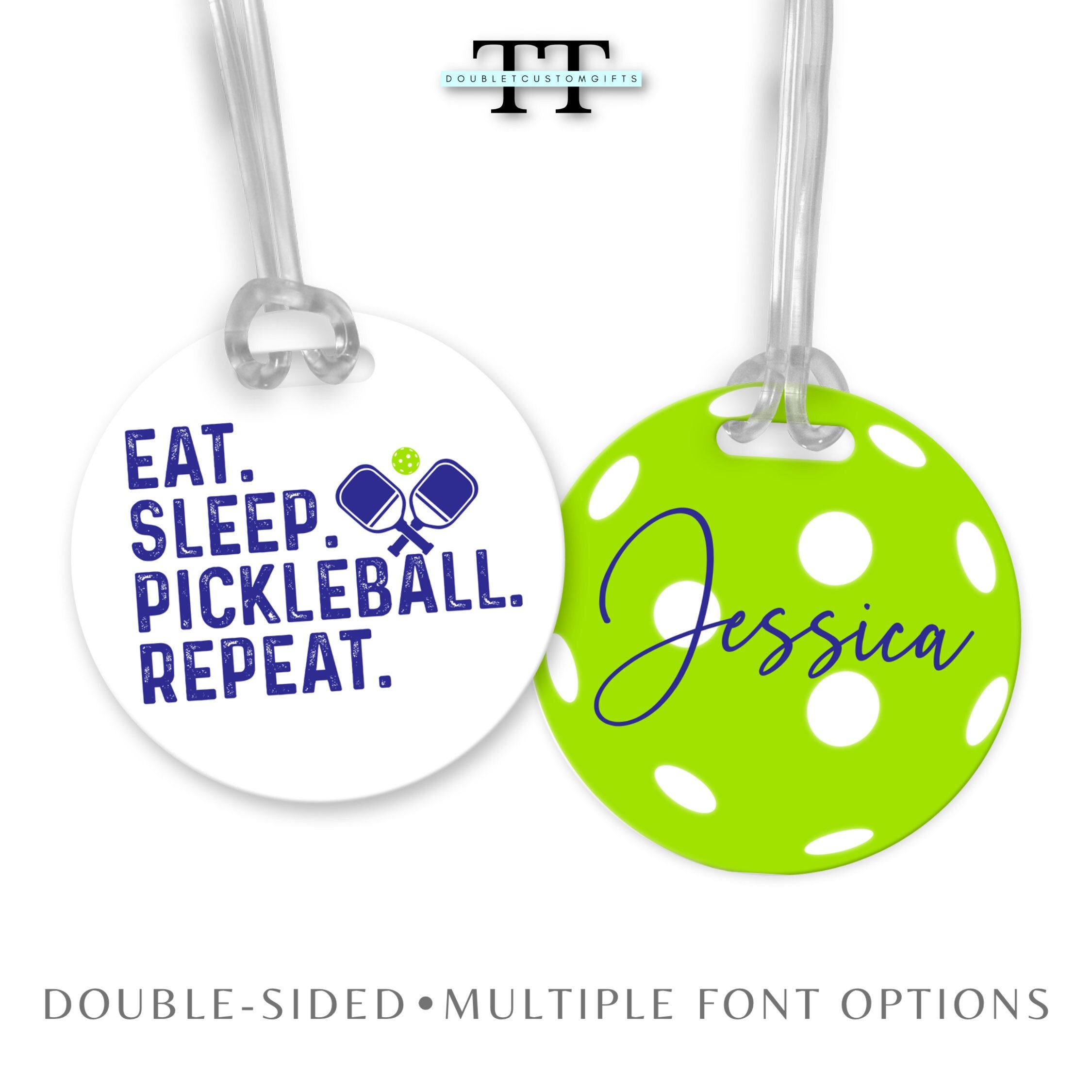 Custom Pickleball Gift Bag Tag Eat Sleep Pickleball Repeat ...