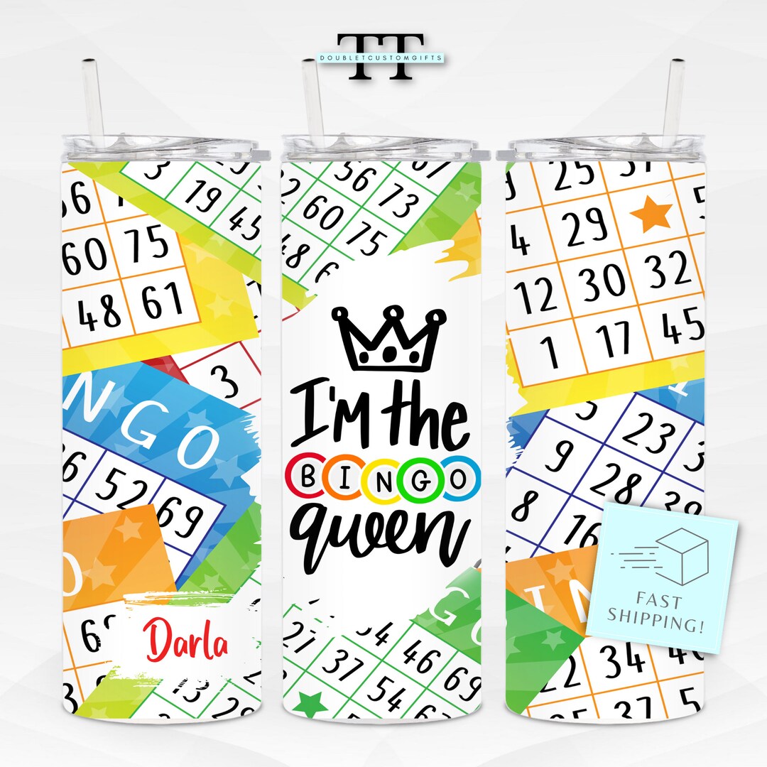 Personalized Bingo Queen Tumbler With Name, Custom Bingo Queen Birthday ...
