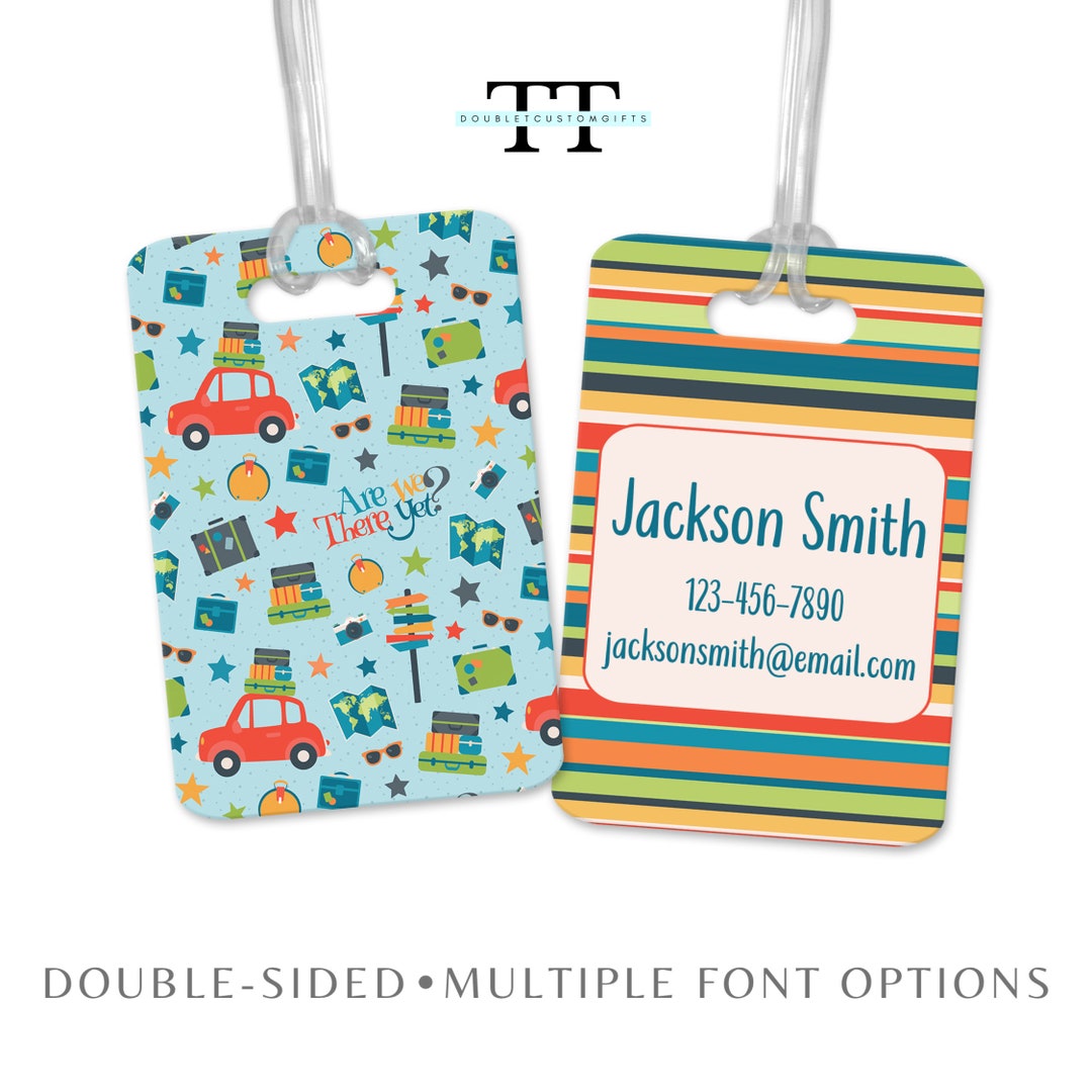 Custom Road Trip Luggage Tag: Personalized Aluminum Baggage Identifier ...