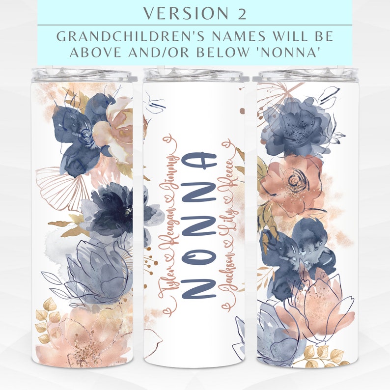 Personalized Nonna Tumbler With Grandchildren's Names, Custom Mother's ...