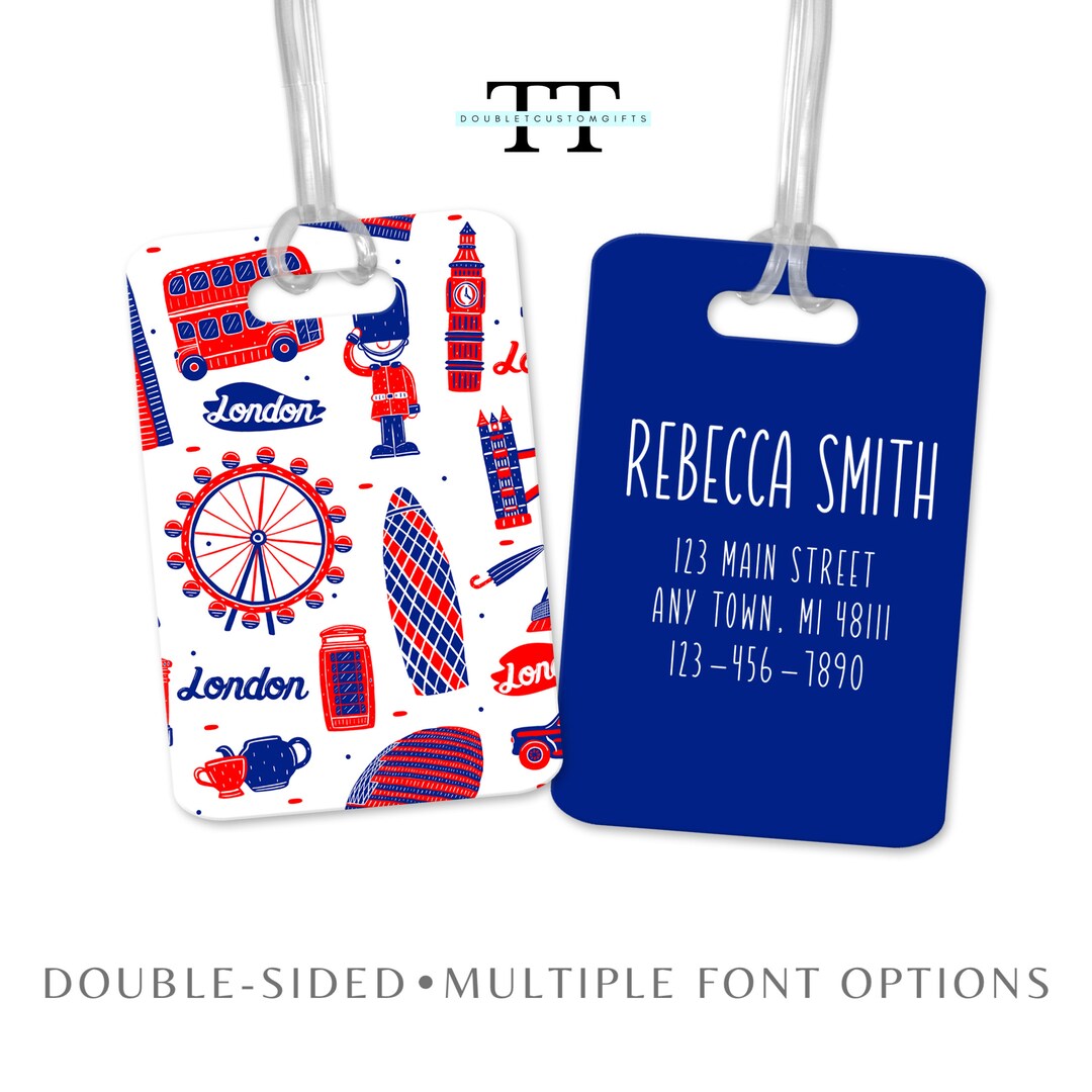 Custom London Luggage Tag Personalized Trip Bag Tag Europe Backpack ...