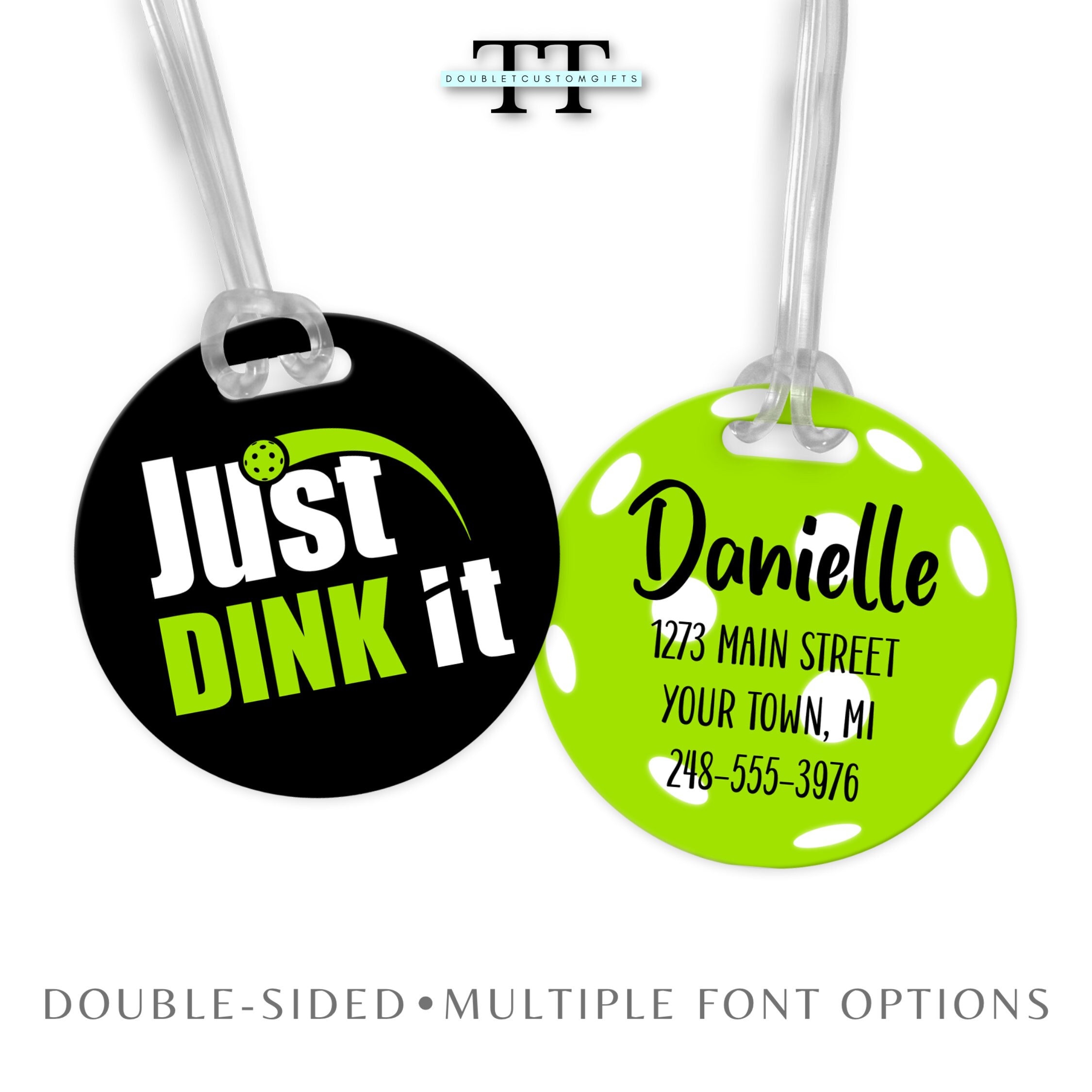 Custom Pickleball Bag Tag Just Dink It Luggage Tag, Personalized Bag ...