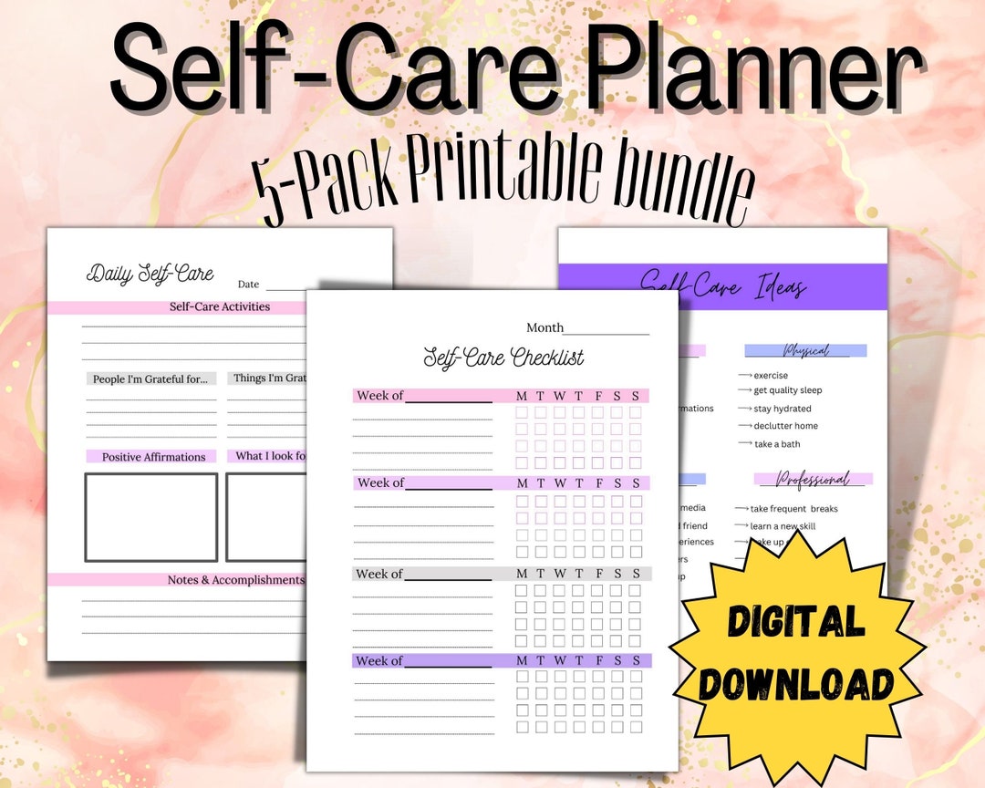 Digital Self-care Planner - Etsy